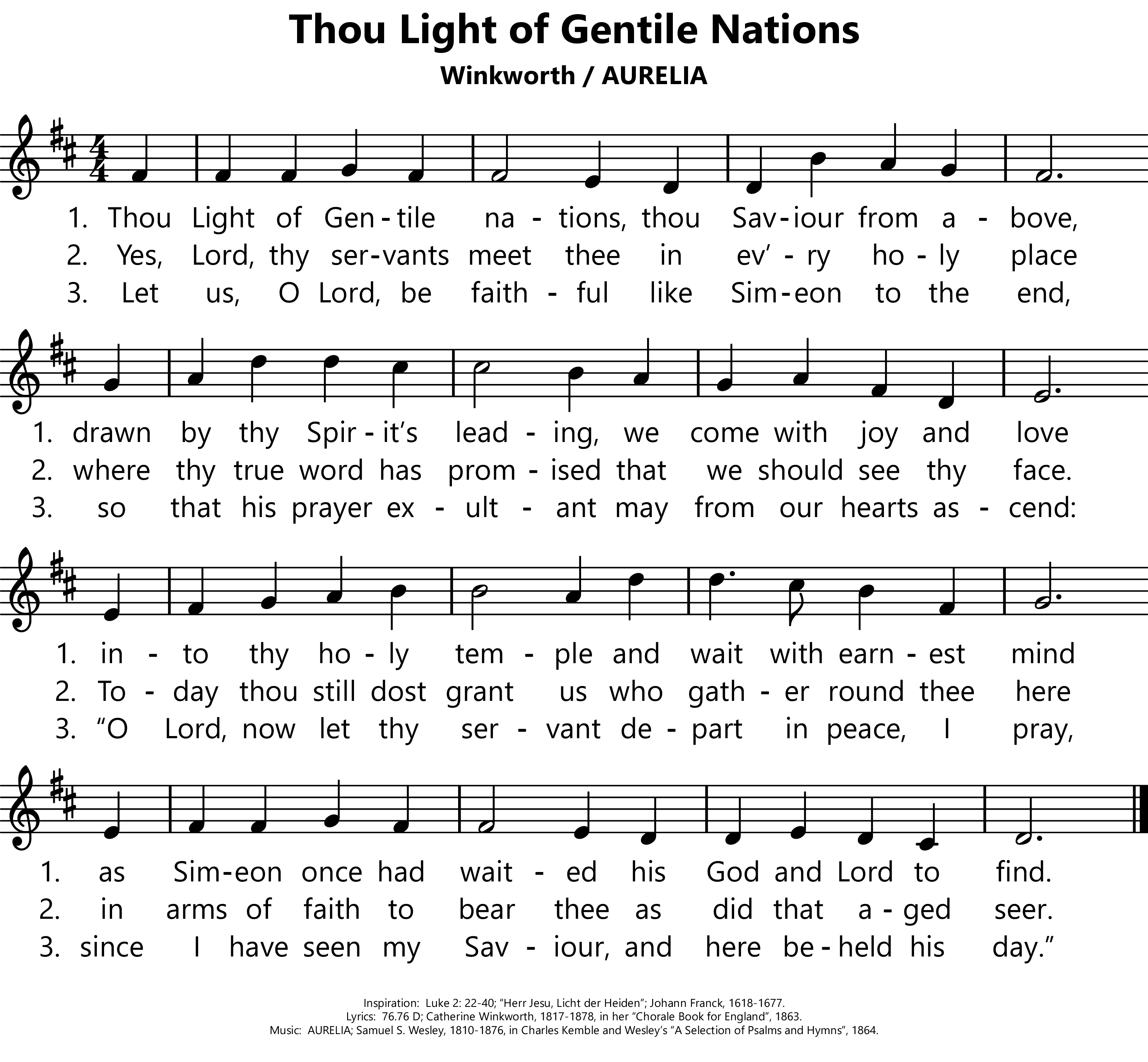 Herr Jesu, Licht der Heiden [Franck]: Thou Light of Gentile Nations ...